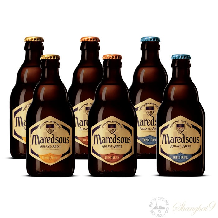 6 Bottle Sample Pack of Maredsous 6, 8 and 10 + One Maredsous Glass